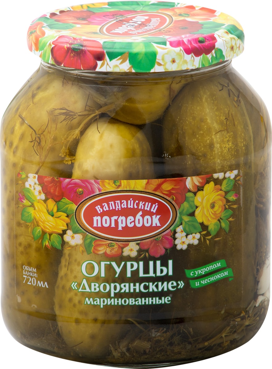 Огурчики Валдайский Погребок Дворянские маринованные 720мл - купить с ...