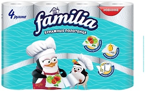 Бумажные полотенца Familia 4 рулона 2 слоя - купить с доставкой в Vprok ...