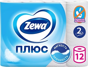 Туалетная бумага Zewa Плюс Белая 12 рулонов 2 слоя - купить с доставкой ...