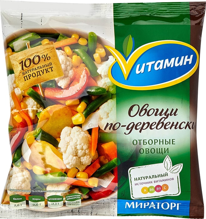 Смесь овощная Vитамин овощи по-деревенски быстрозамороженная 400г ...