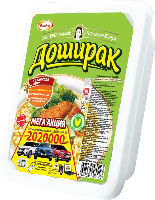 Лапша Доширак со вкусом курицы 90г - купить с доставкой в Vprok.ru ...