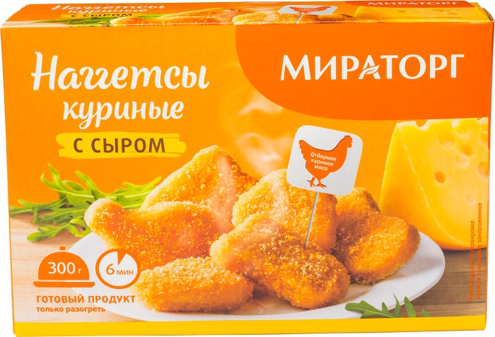 Наггетсы куриные Мираторг с сыром 300г - купить с доставкой в Vprok.ru ...