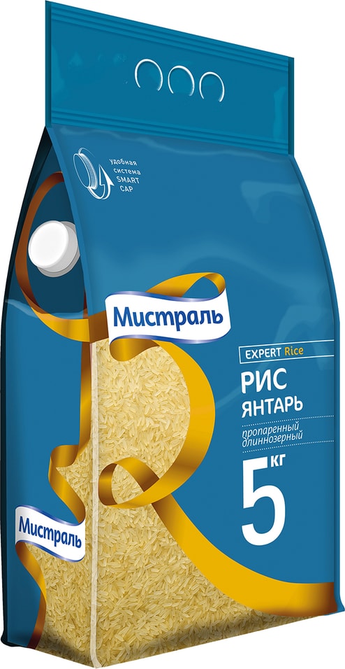 Рис Мистраль Янтарь пропаренный длиннозерный 5кг - купить с доставкой в ...
